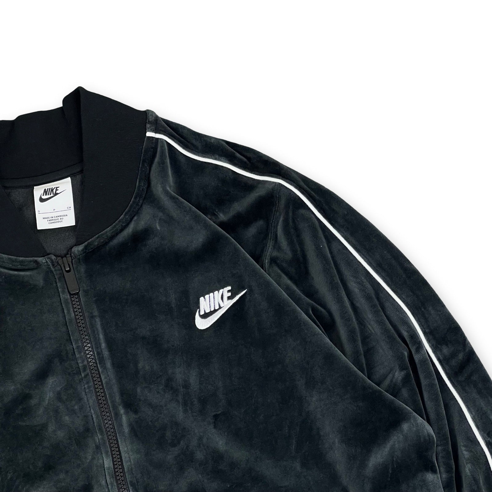 Nike Velour Track Jacket in black – Deadsea London