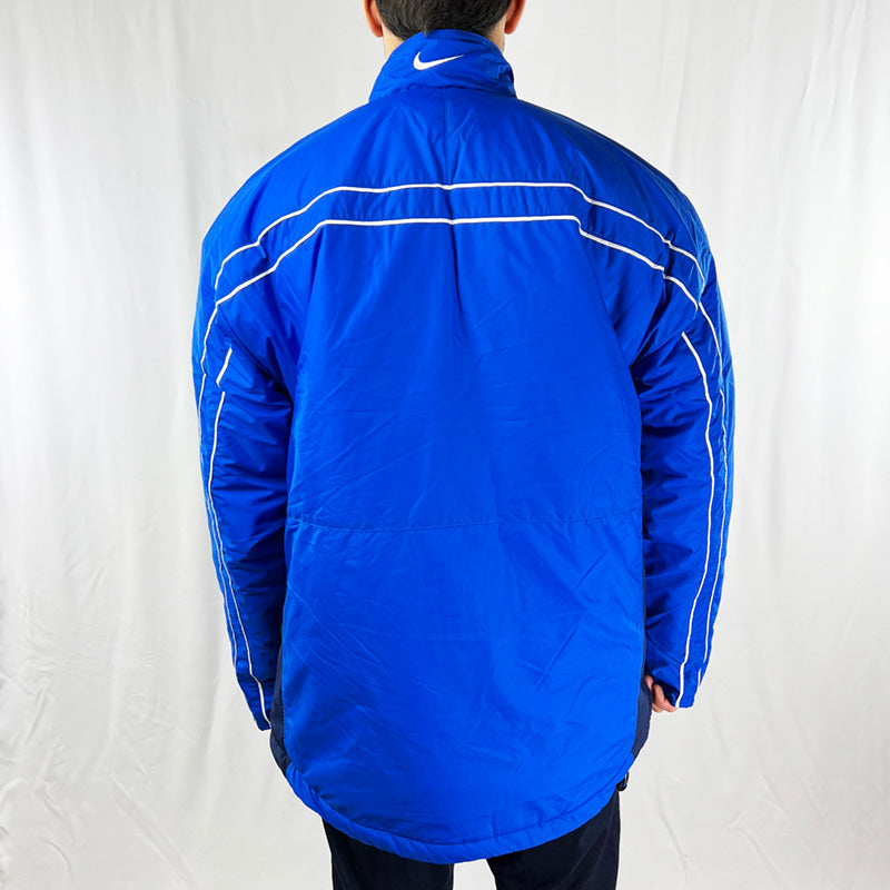 Vintage Nike Team Jacket in Navy Blue | Men's Y2K Nike Football Jacket – Deadsea London