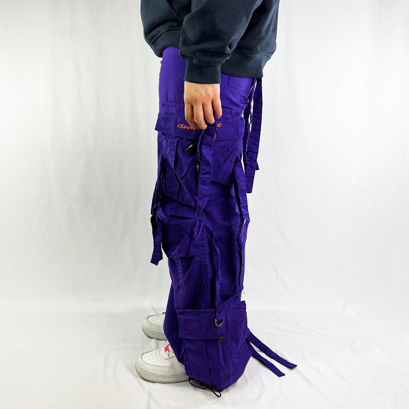 Deadstock Vintage Criminal Damage Parachute Cargo Trousers in Purple ...