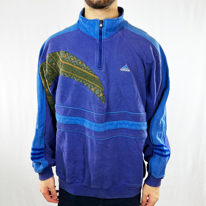 REWORK Adidas x COOGI Zip Sweatshirt 90s Medium Navy Blue – Deadsea London