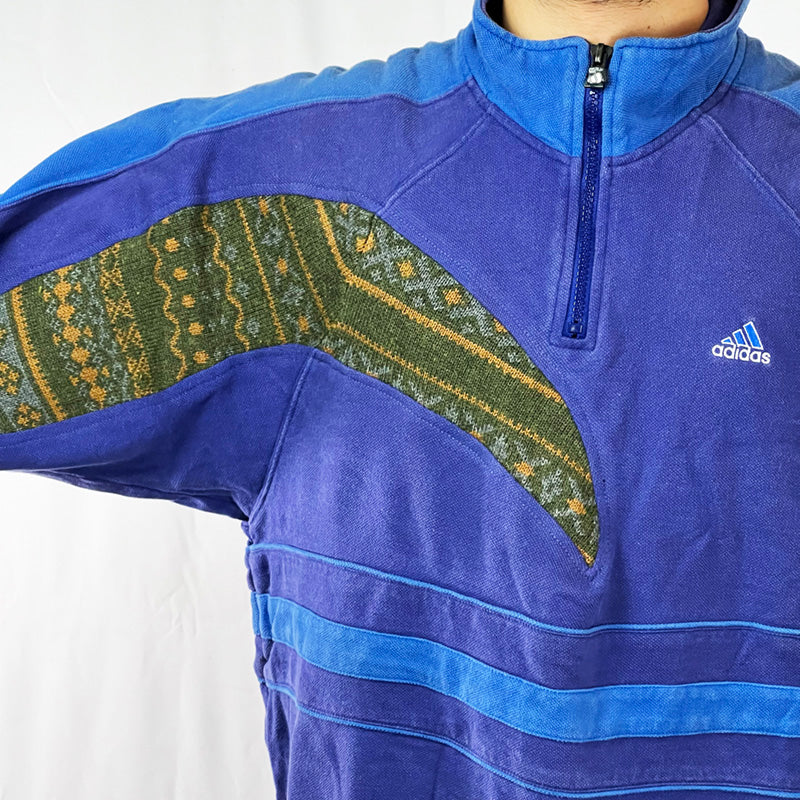 REWORK Adidas x COOGI Zip Sweatshirt 90s Medium Navy Blue – Deadsea London