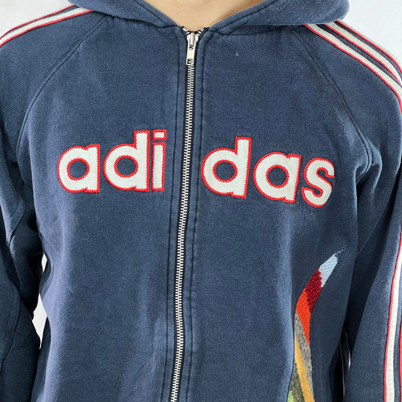 REWORK Adidas x COOGI Zip Hoodie 90s Medium Navy Blue – Deadsea London